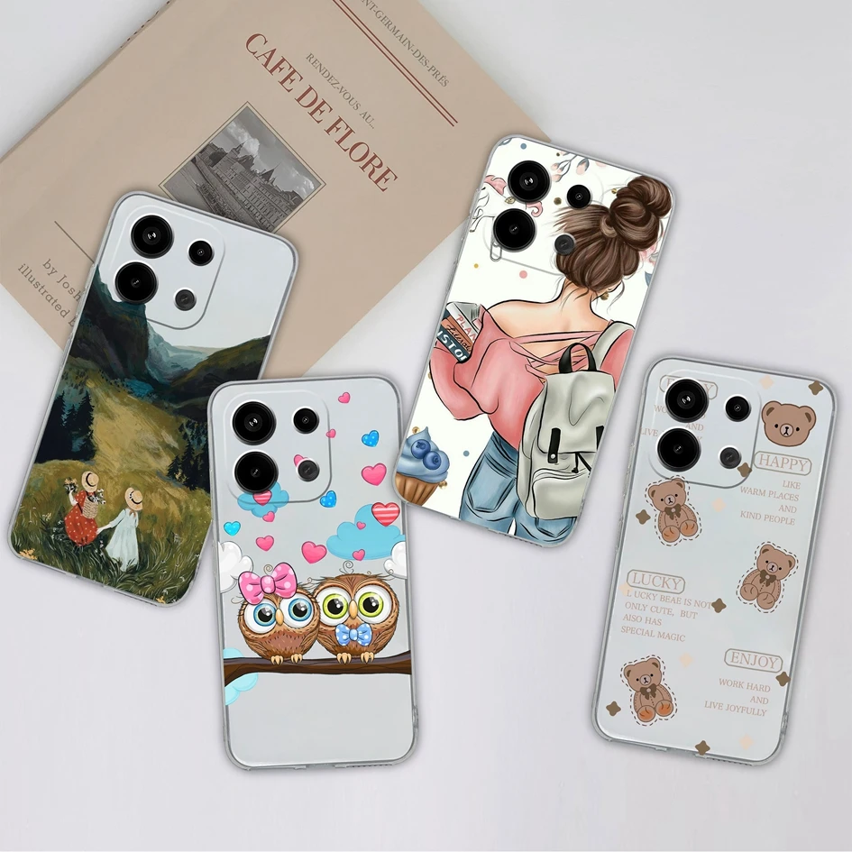 Phone Case For Xiaomi Redmi Note 13 4G Back Cover Cute Cat Shockproof ...