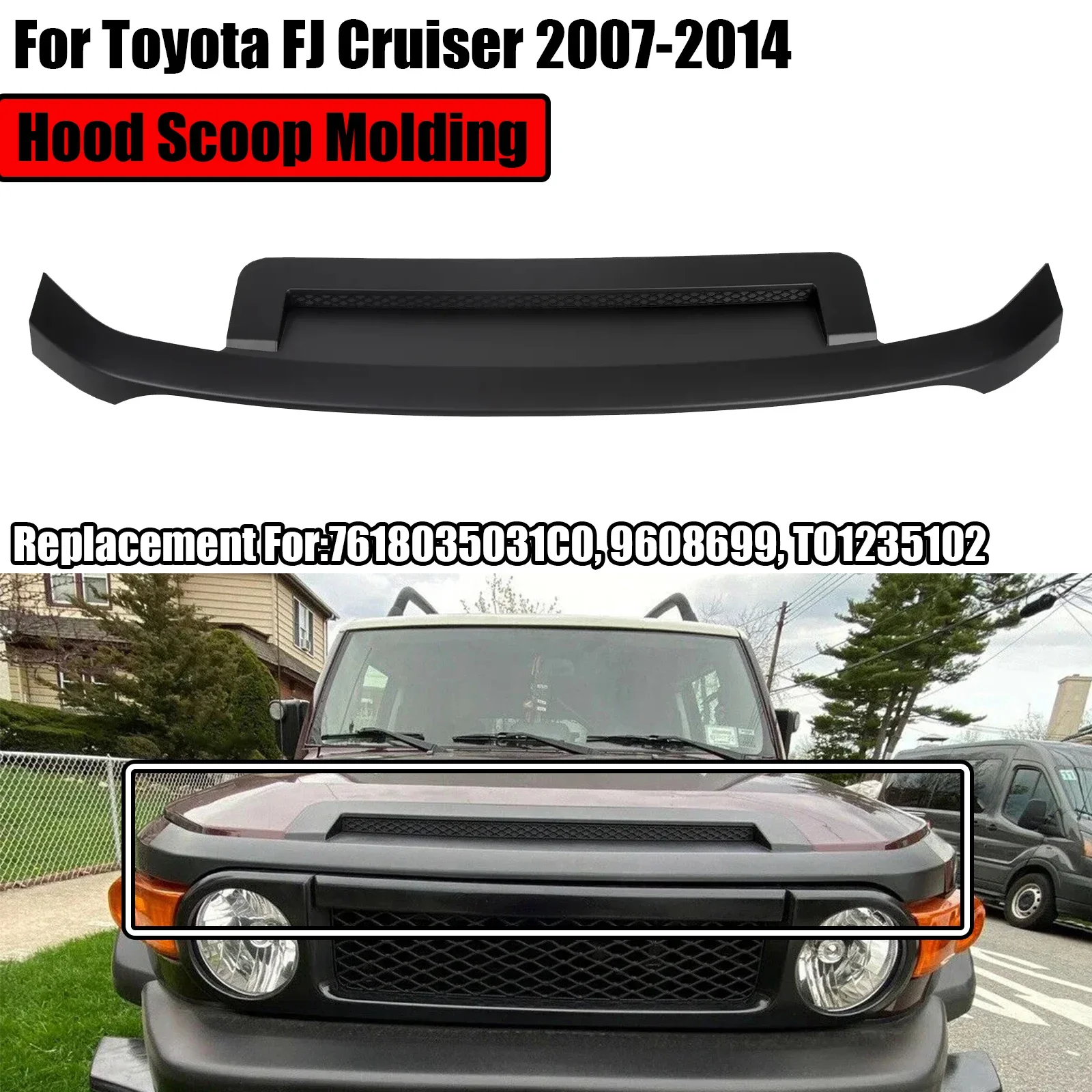 Car-Hood-Scoop-Molding-For-Toyota-FJ-Cruiser-2007-2014-Bulge-Cover-Trim ...