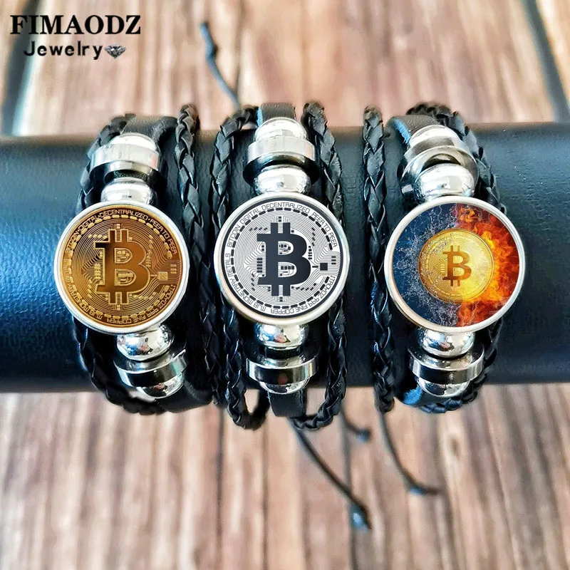 Leather Bitcoin Bracelet Charm | Bracelets Women Bitcoin | Bitcoin ...