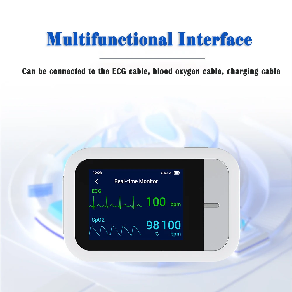 ECG Oxímetro De Glicose Sanguínea, Smart Bluetooth, Monitoramento ...