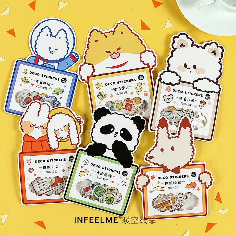 Craft Supplies & Tools 40 pcs Kawaii Animal Washi Stationary Stickers ...