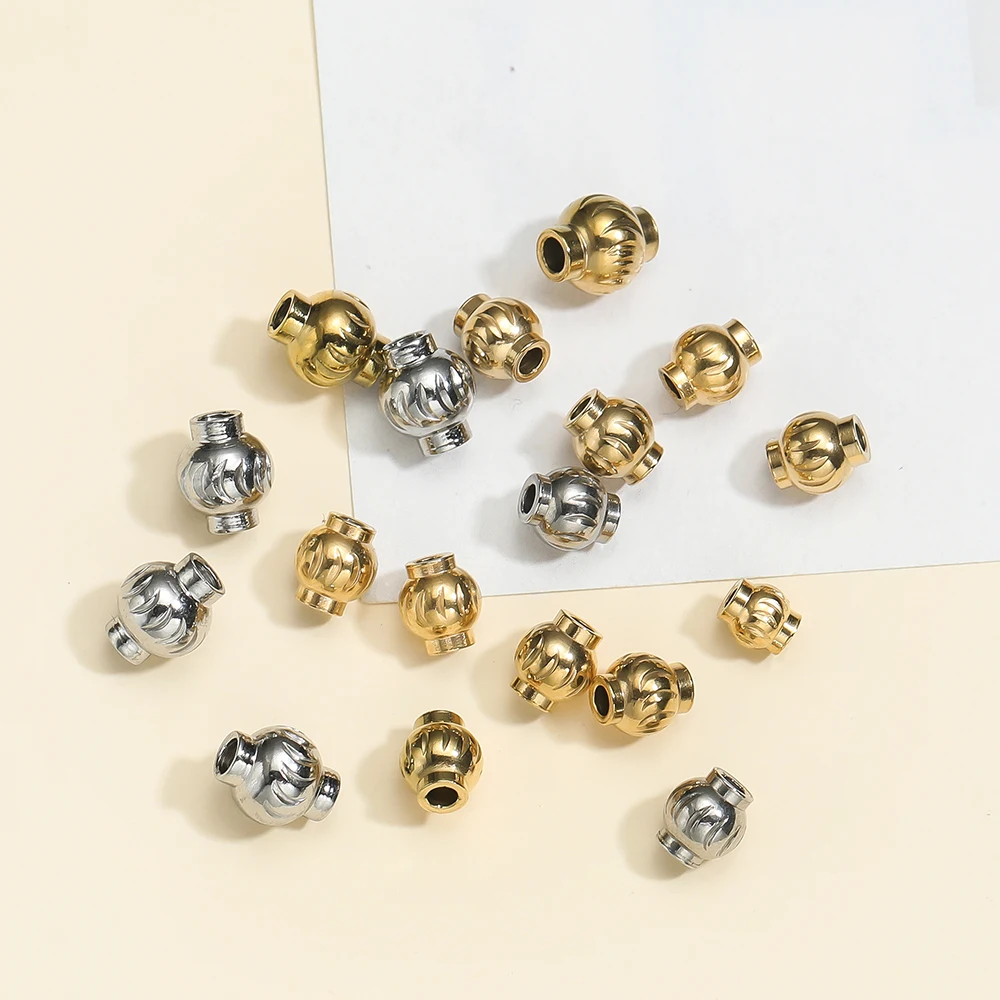 10Pcs/Pack Stainless Steel Lantern Shape Spacer Beads For Jewelry ...