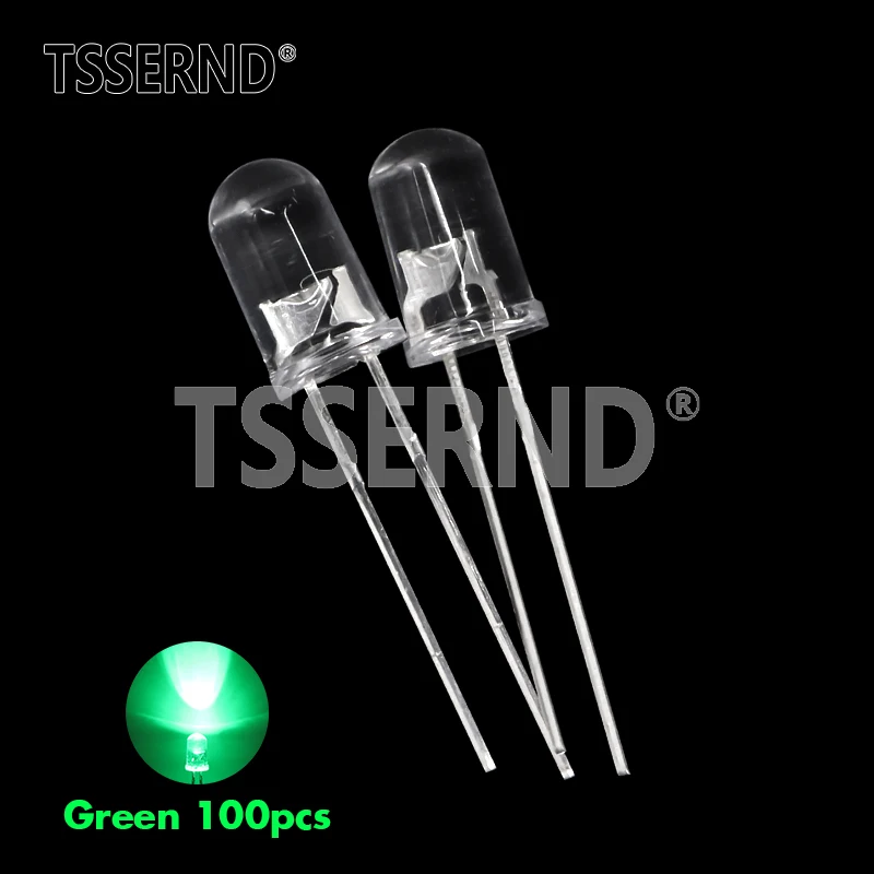 100pcs-Super-Bright-5MM-LED-Transparent-Round-F5-White-Red-Green-Yellow ...