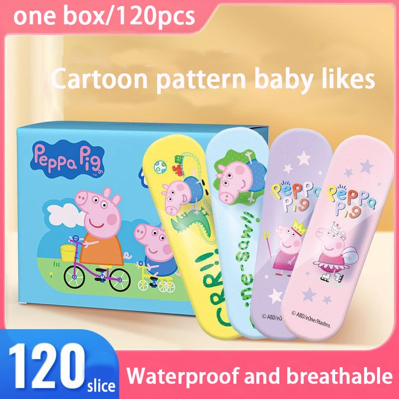 Cartoon-Peppa-Pig-Stickers-120pcs-box-Medical-Band-Aids-Waterproof ...