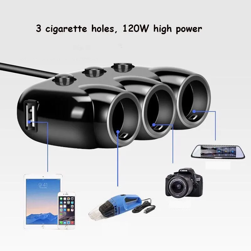 Dual-USB-Port-3-Way-Car-Cigarette-Lighter-Universal-Car-Adapter-Socket ...