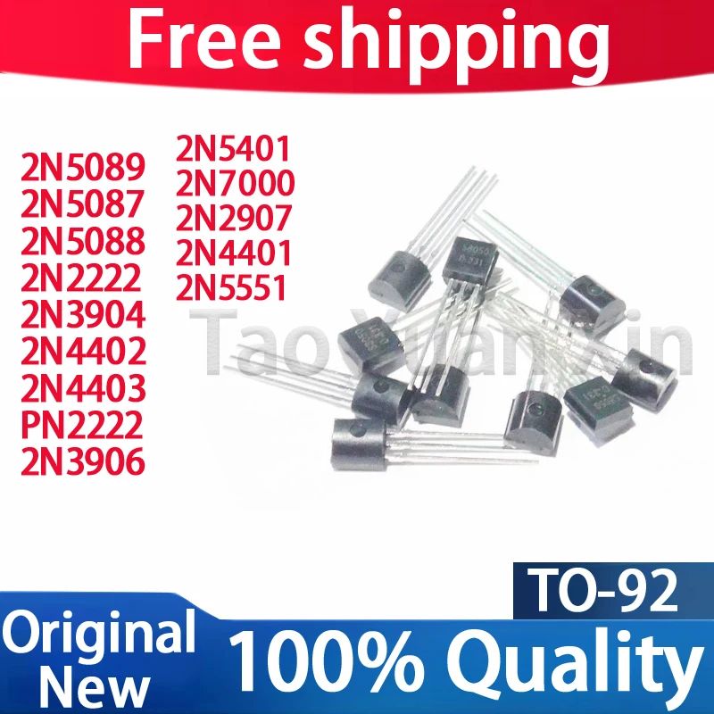 50pcs-100-New-2N3904-2N3906-2N2907-2N4401-2N4402-2N4403-2N2222-PN2222 ...