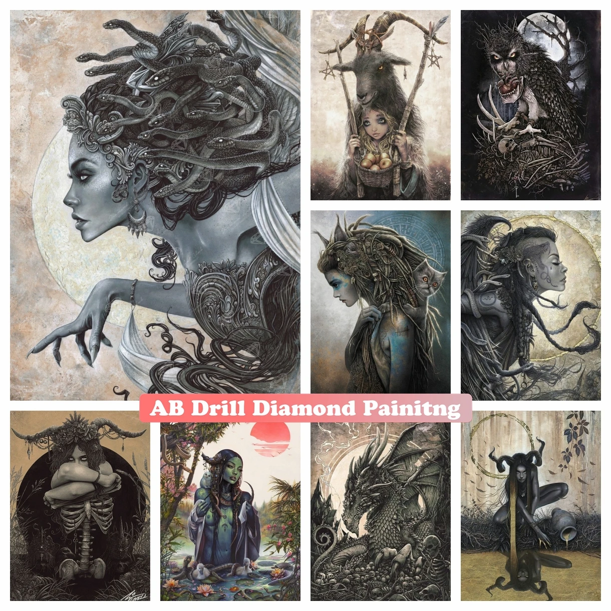 Euryale-Medusa-5D-DIY-AB-Diamond-Painting-Devilish-Spirit-Full-Diamond ...