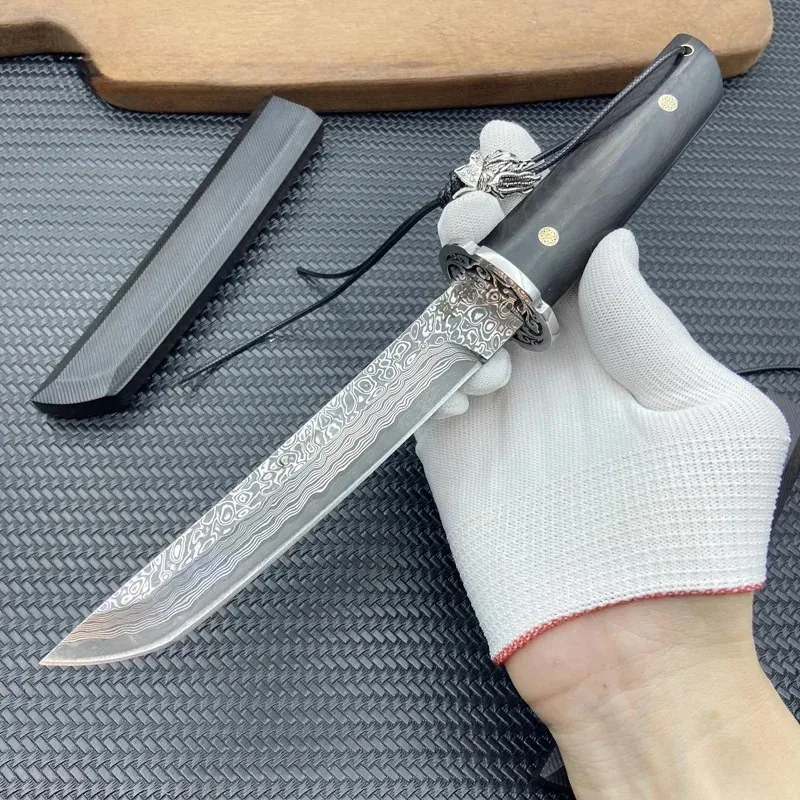 Outdoor-High-Hardness-Straight-Knife-EDC-Fixed-Blade-Self-Defense-Multi ...