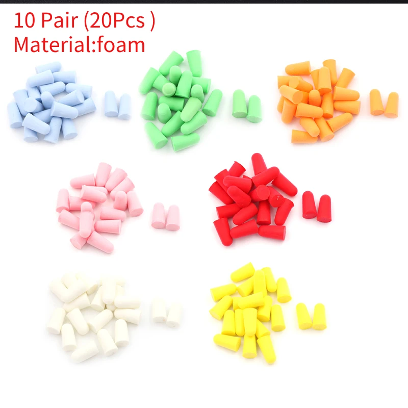 New 10 Pairs PU Foam Ear Plugs Anti Noise Snore Earplugs Comfortable ...