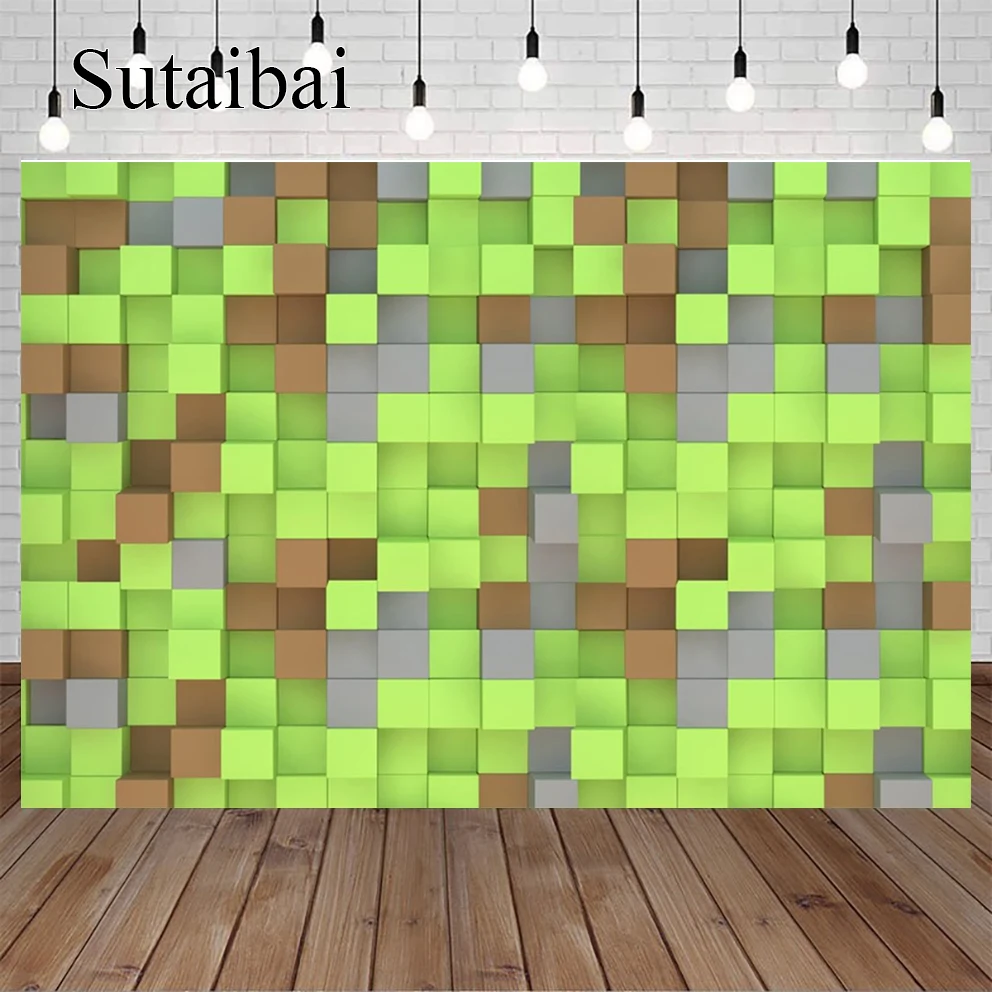 Game-Birthday-Decorations-Pixel-Miner-Theme-Party-Supplies-Include ...