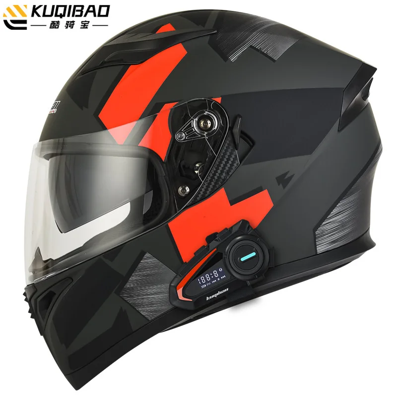 KUQIBAO-Motorcycle-Bluetooth-Helmet-Dual-Visor-Sun-Shield-Built-in ...