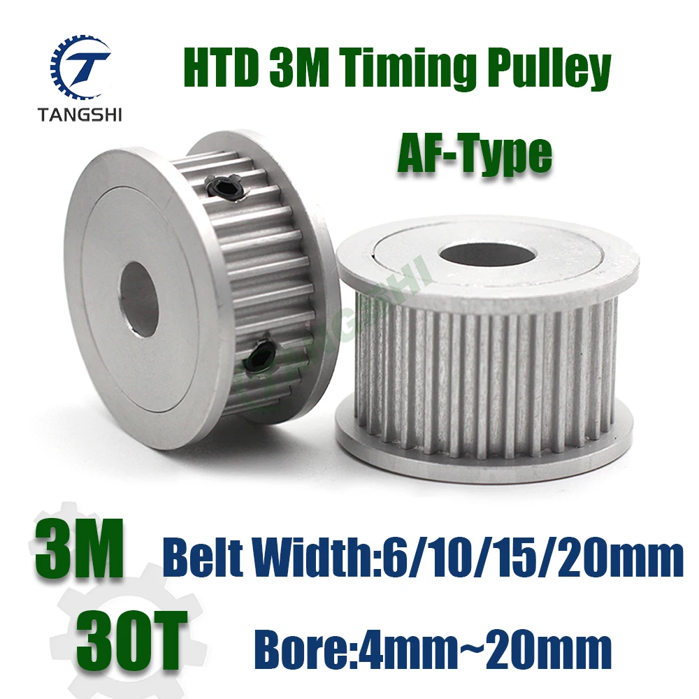 HTD 3M 30 Teeth Timing Pulley AF Type Bore 4mm~20mm For Belt Width 6/10 ...