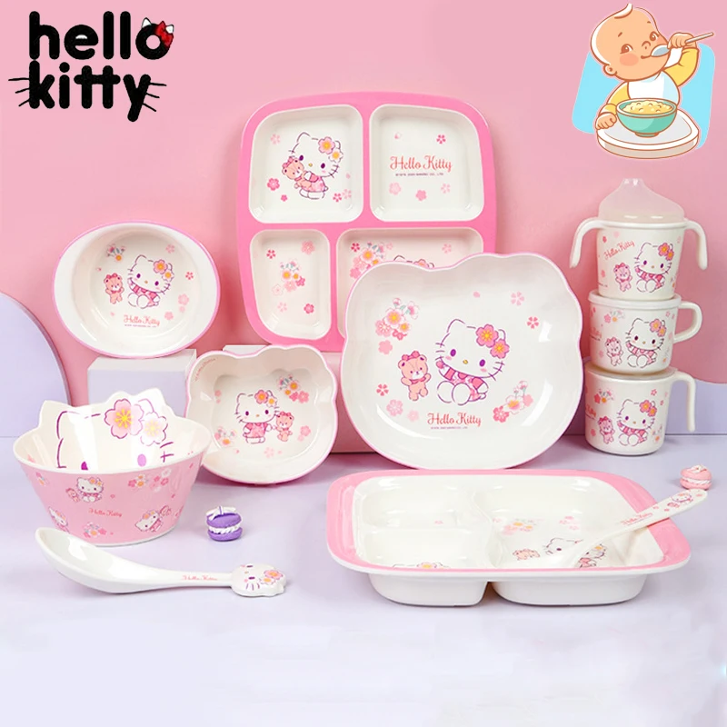 Hello Kitty Melamine Bowl Plate | Hello Kitty Melamine Dinnerware - Set ...