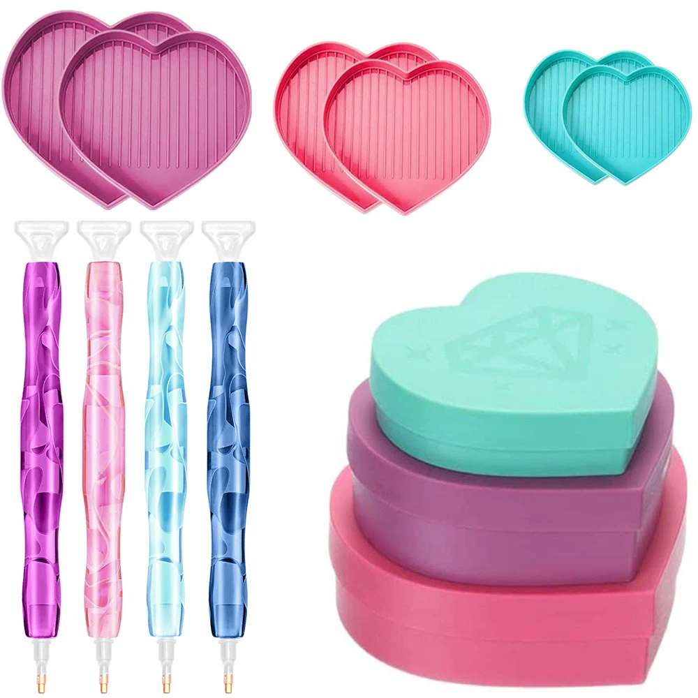 5D-Diamond-Painting-Tool-Heart-Shaped-Drill-Diamond-Tray-Box-Diamond ...