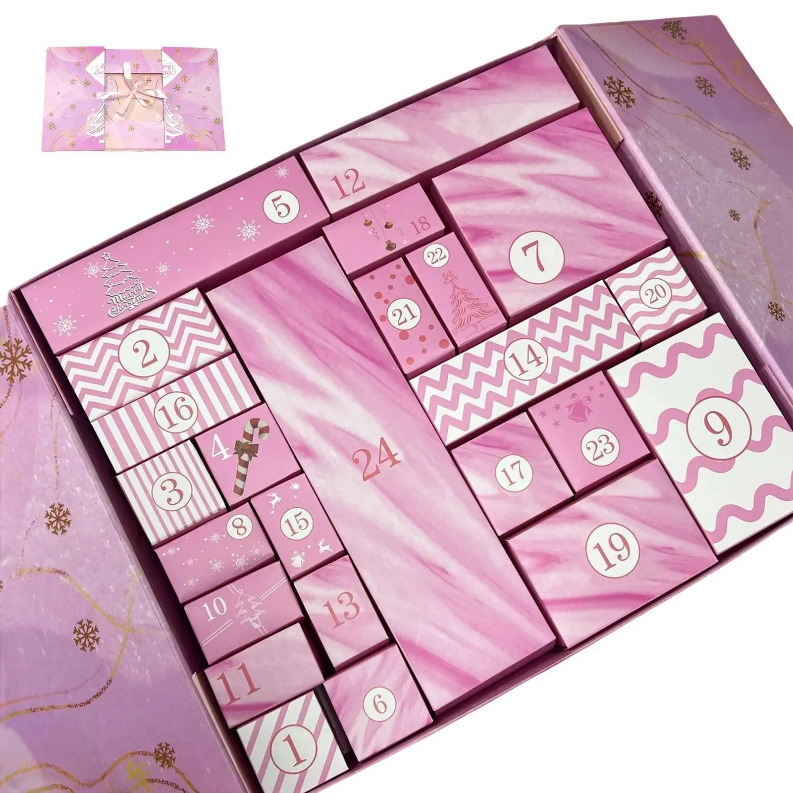 2025 Empty Calendar Advent Empty 24-Grid Christmas Decor Fillable ...