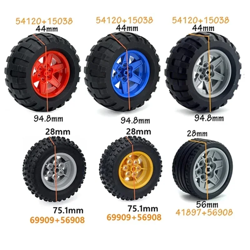 2-4PCS MOC Technical Tire Wheel Cross Hole 32019+86652 44309 56145 ...