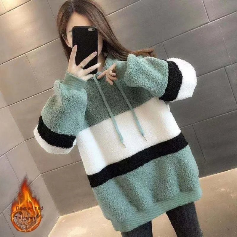 Loose-Thickened-Top-Bottom-Autumn-Winter-Corduroy-Casual-Flocking ...