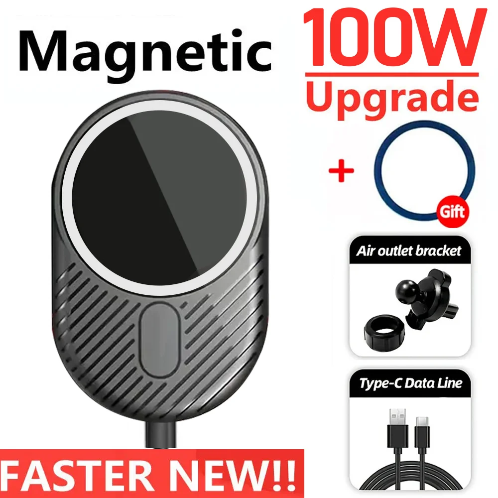 100W-Magnetic-Car-Wireless-Chargers-Air-Vent-Phone-Holder-Stand-for ...