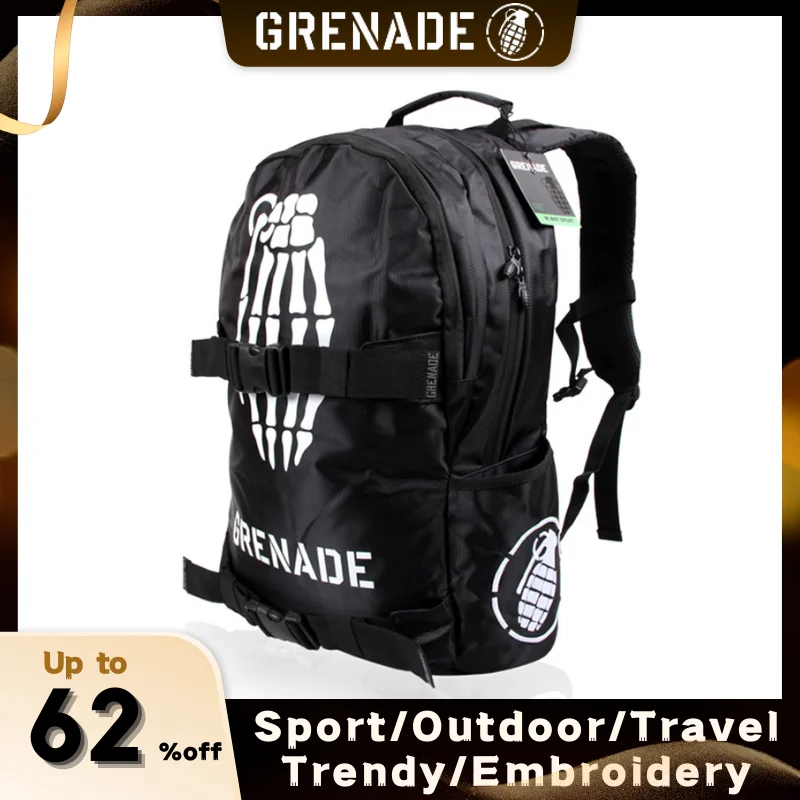 Grenade Sport Backpack Multifunctionl Bag Skateboard Laptop Pack Large ...