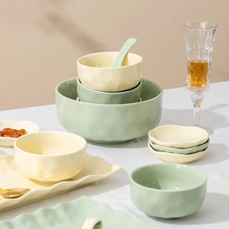 2023-New-Cream-Wind-Bowl-Plate-Dinnerware-Set-High-Appearance-Level ...