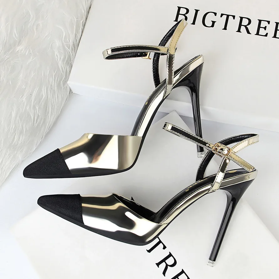 Women's Sandals Shiny High Heels Cover Toe Sandals Mixed Colors ...