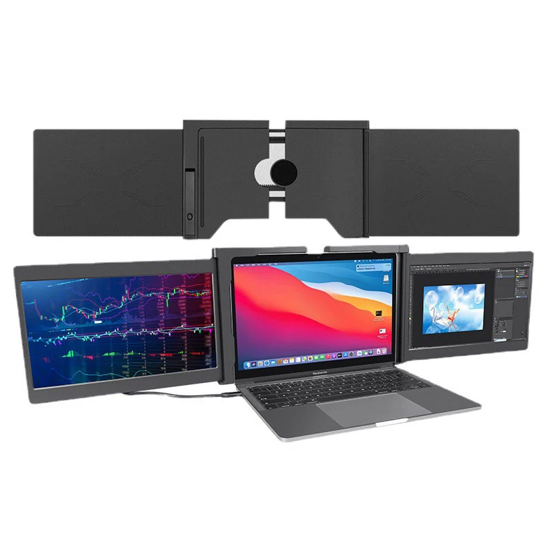 Dual Display Laptop Screen Extender, USB C Lap Top Extensão, Tri Mount ...