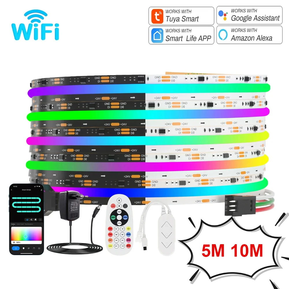 10M-Addressable-COB-LED-Strip-Light-12V-24V-WS2811-Full-Dream-Color ...