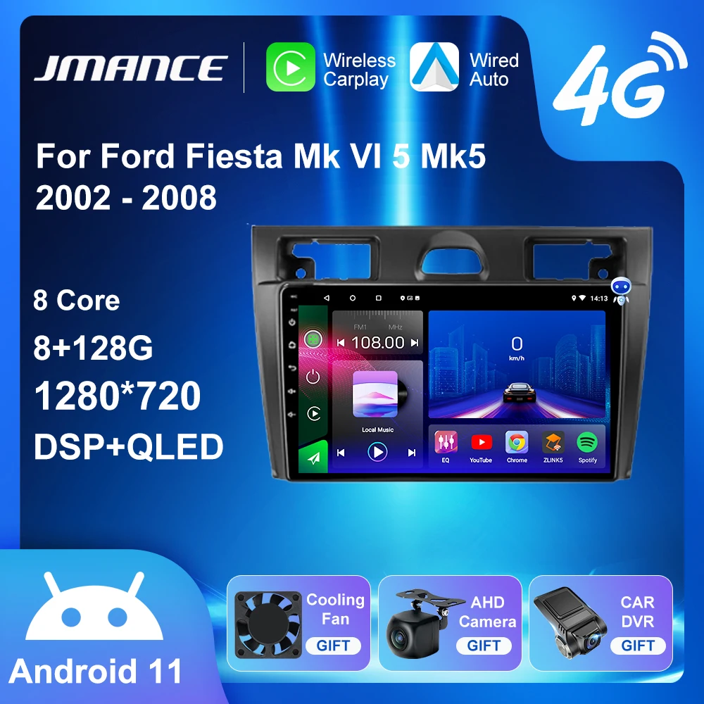 2022 For Ford Fiesta Mk Vi 5 Mk5 2002 - 2008 Car Radio Multimedia Video ...