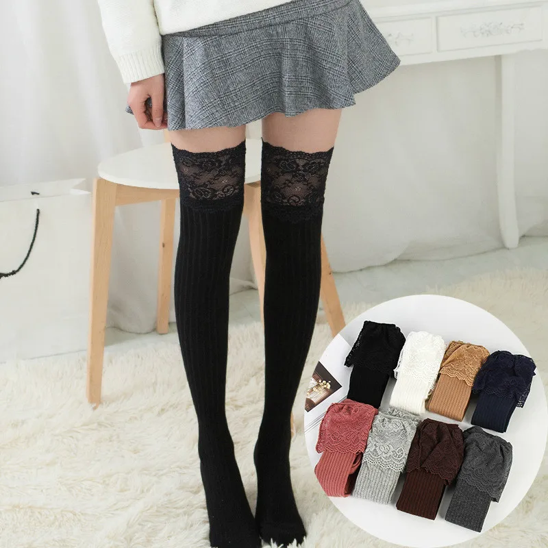 Sexy-Cotton-Lace-Women-Socks-Long-Socks-Women-Long-Stockings-Warm-Thigh ...
