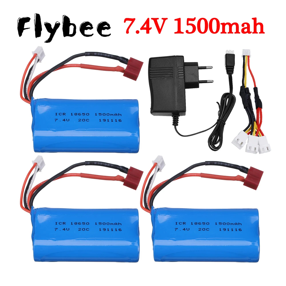 7.4V 1500mah Li ion Battery 18650 2S for Wltoys 12427 12428 12423 12401 ...