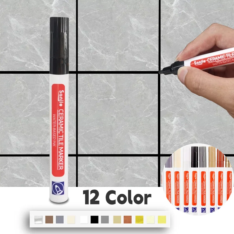 12-Colors-Black-Waterproof-Tile-Marker-Grout-Pen-Wall-Seam-Pen-For ...