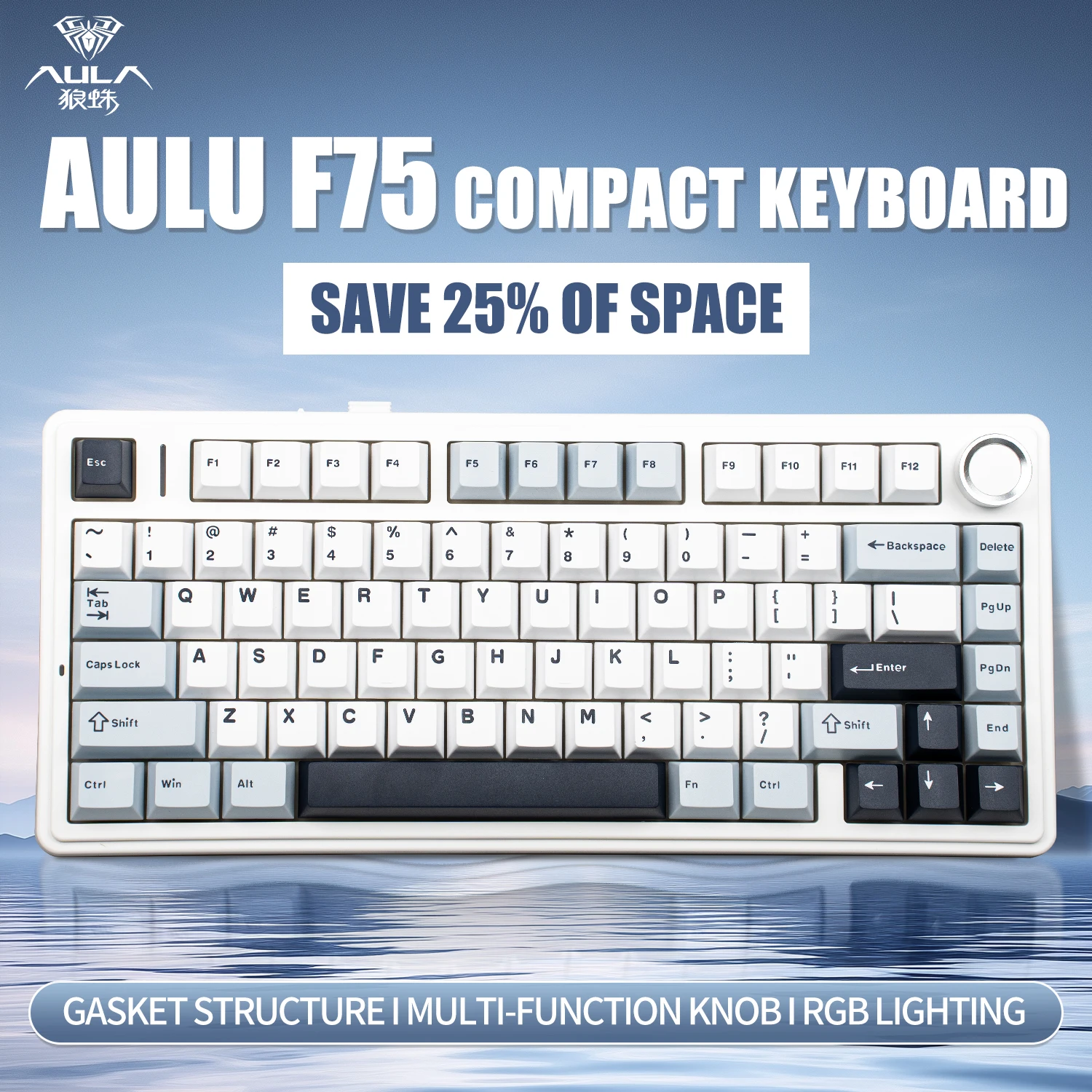 AULA F75 Gasket Gaming Mechanical Keyboard RGB Customized 75% Layout ...