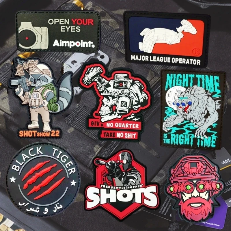 Night-Vision-3D-PVC-Backpack-Emblems-Skull-Helmet-Soldier-Hook-loop ...