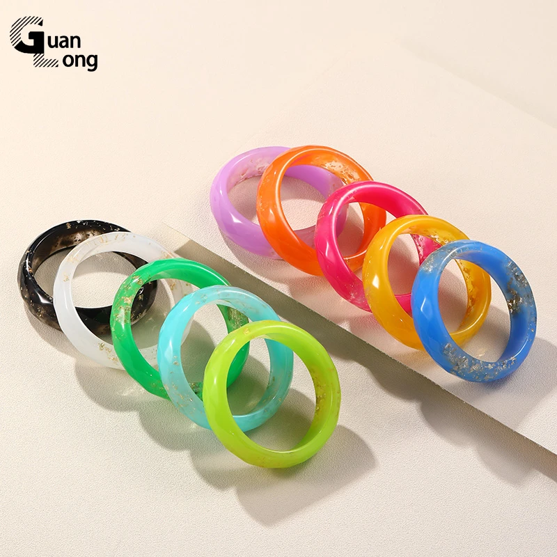 GuanLong Trendy Wide Bangle Bracelets for Women Korean Round Cuff ...