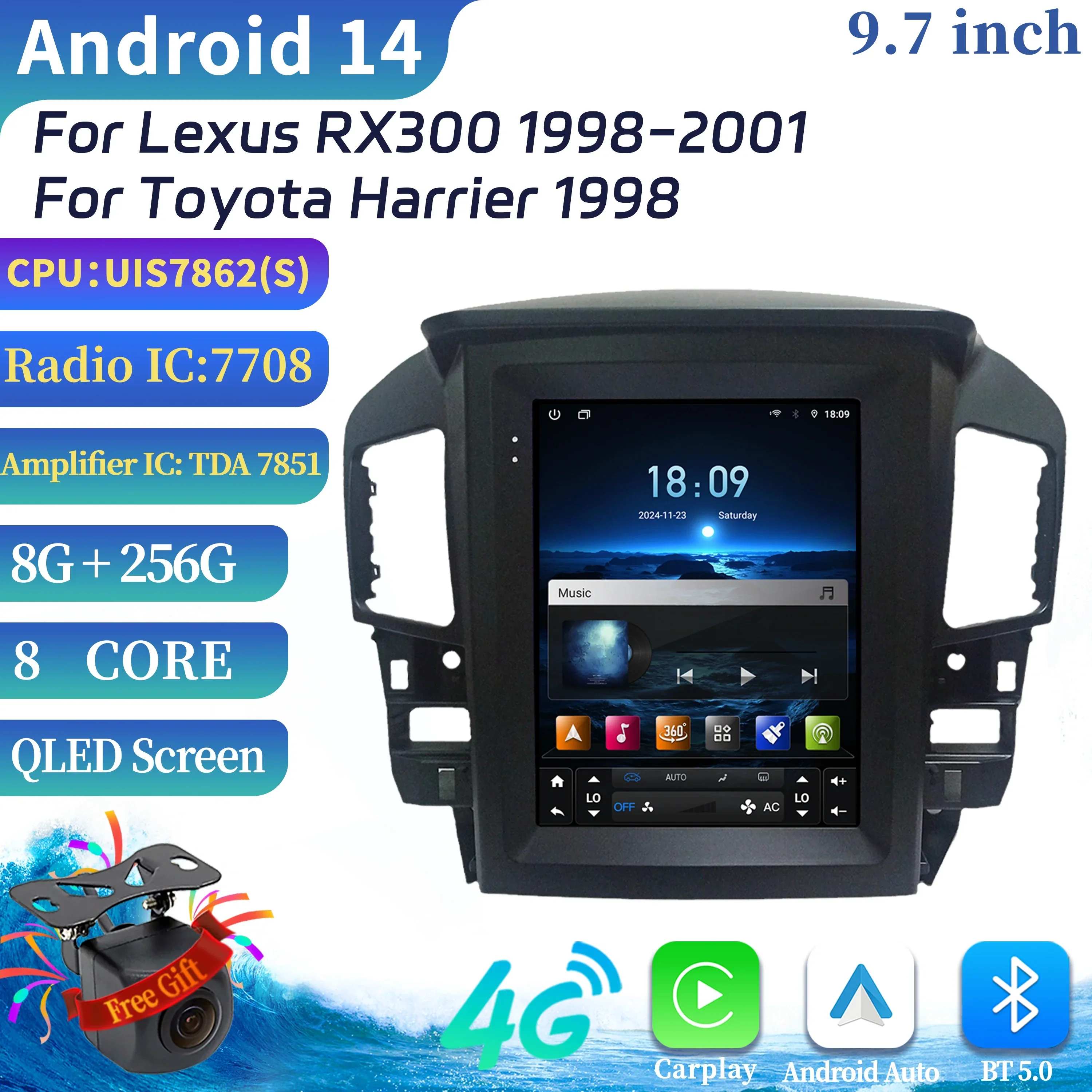 9,7 "para Lexus RX300 1998-2001 para Toyota Harrier 1998 Android 14 ...