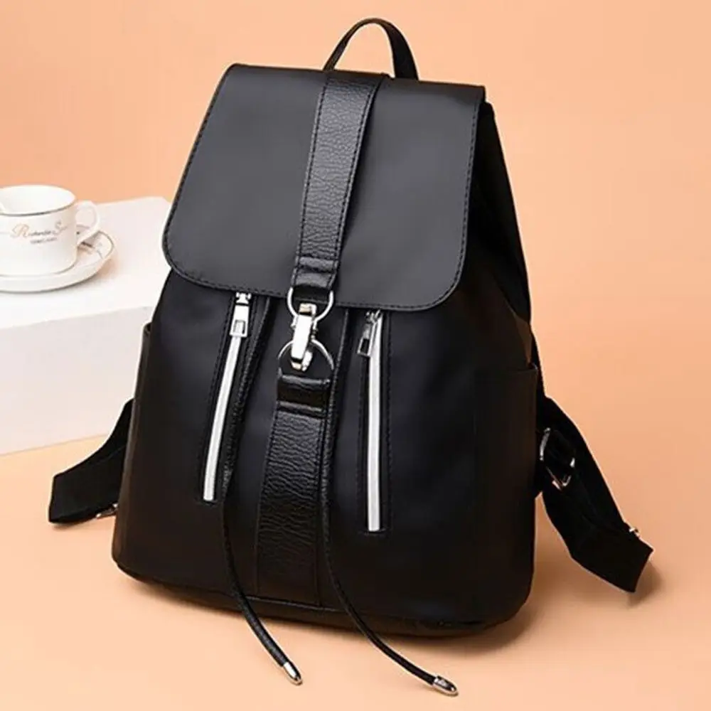 Ladies-Girls-Black-Backpack-PU-Leather-Shoulder-School-Bag-Travel ...