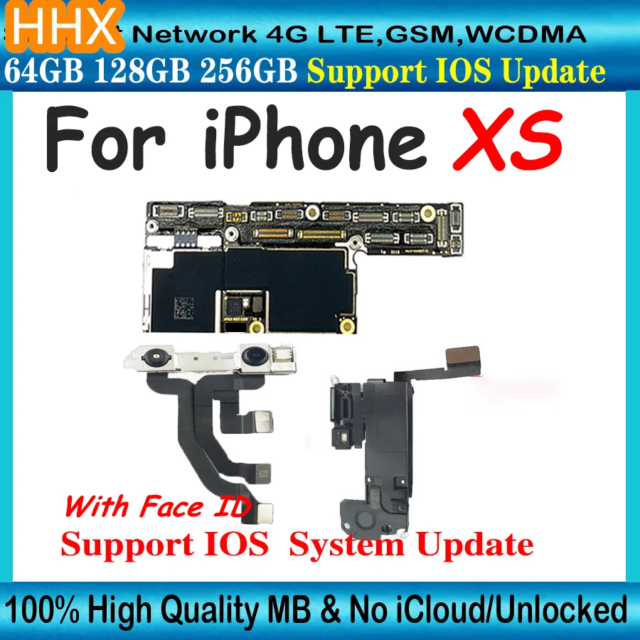 Unlocked-For-iPhone-XS-X-S-64gb-256gb-Mainboard-With-FACE-ID-Full-Chips ...