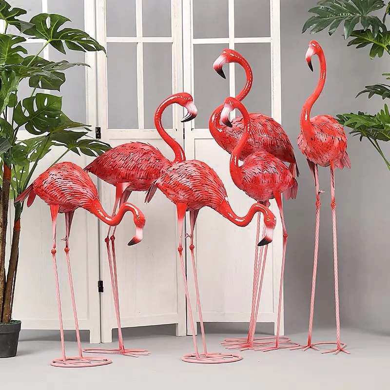 3pc-package-75-105-120cm-Metal-Flamingo-Sculpture-Garden-Iron-Birds ...