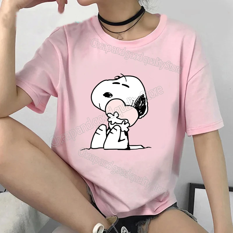 Camiseta de Snoopy para hombre y mujer, ropa de dibujos animados para ...