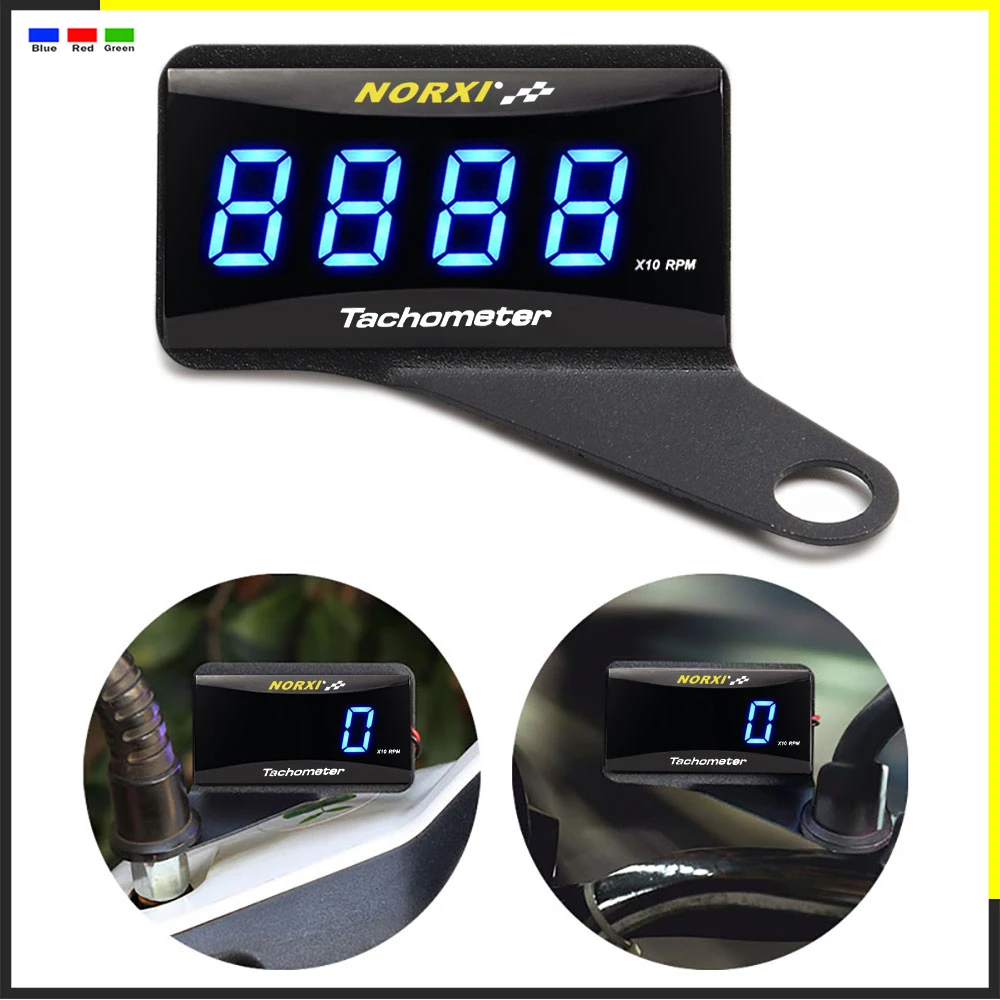 Motorcycle-Mini-RPM-Meter-Digital-Square-LCD-Display-Engine-Tach-Hour ...