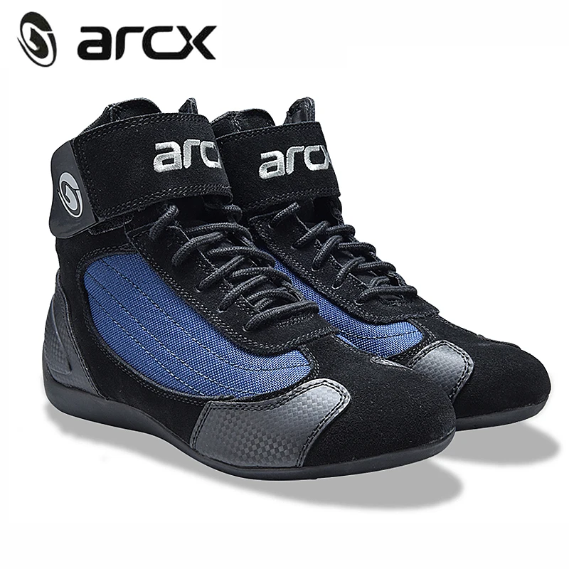 ARCX Motorcycle Boots Racing Shoes Cow Leather Street Motorbike Bike ...