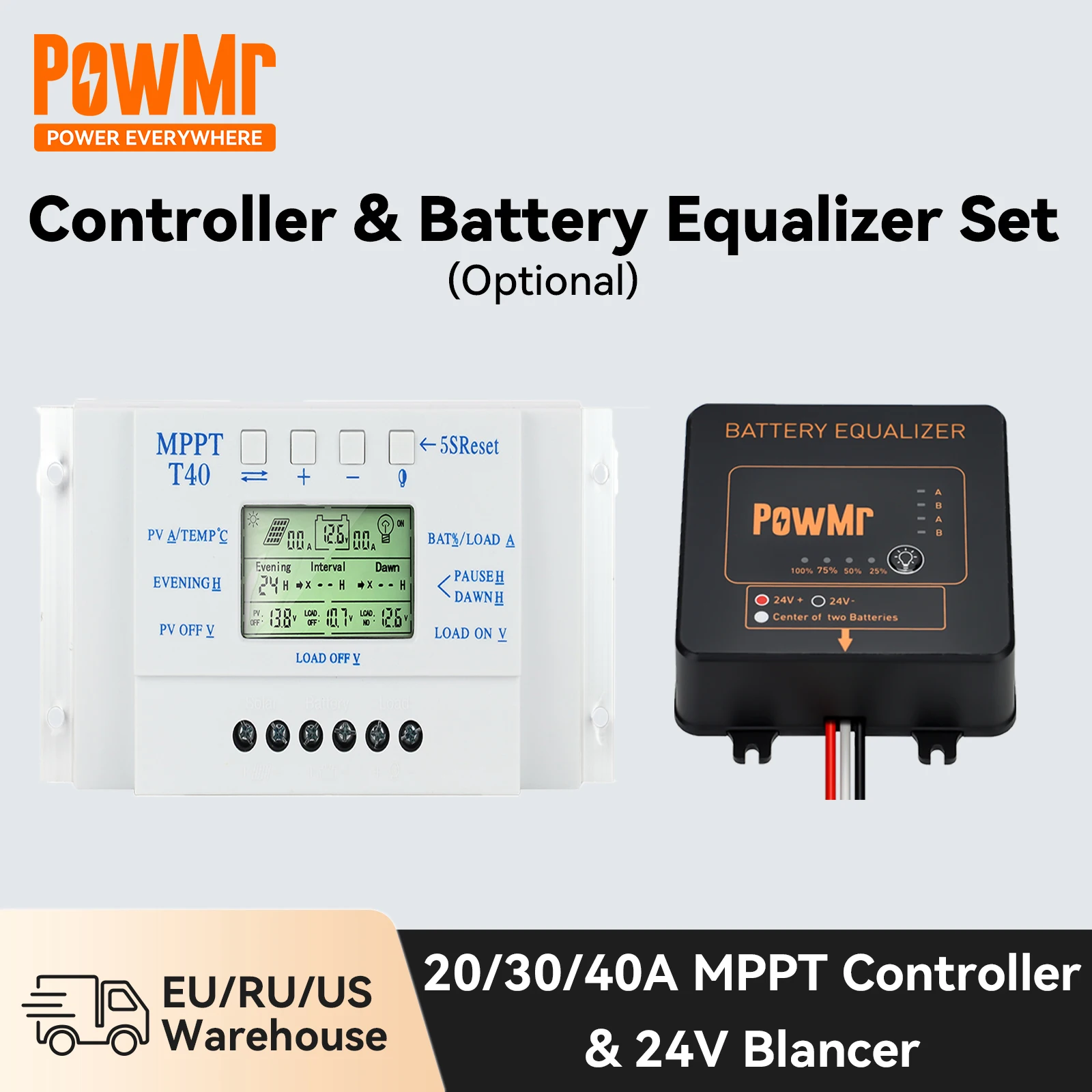 PowMr-20A-30A-40A-MPPT-Solar-Charge-Controller-Battery-Equalizer-Set ...