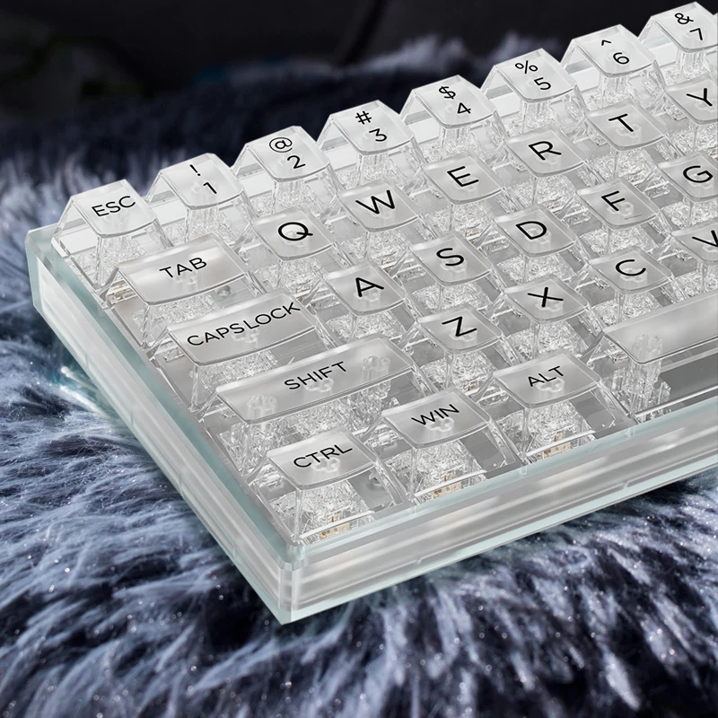 140-82-Key-Clear-Keycaps-Cherry-OSA-Profile-Black-Transparent-PC-Keycap ...