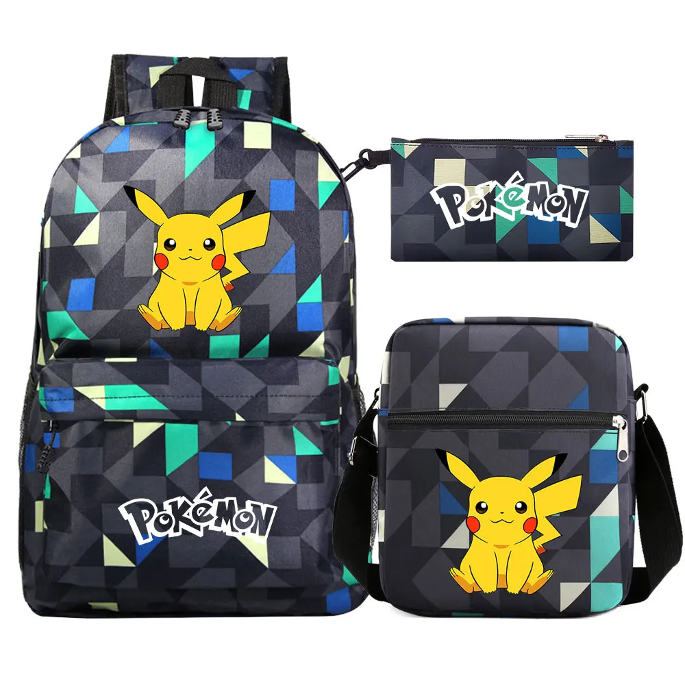 Mochila-de-Pok-mon-Pikachu-para-ni-os-morral-escolar-de-3-piezas ...