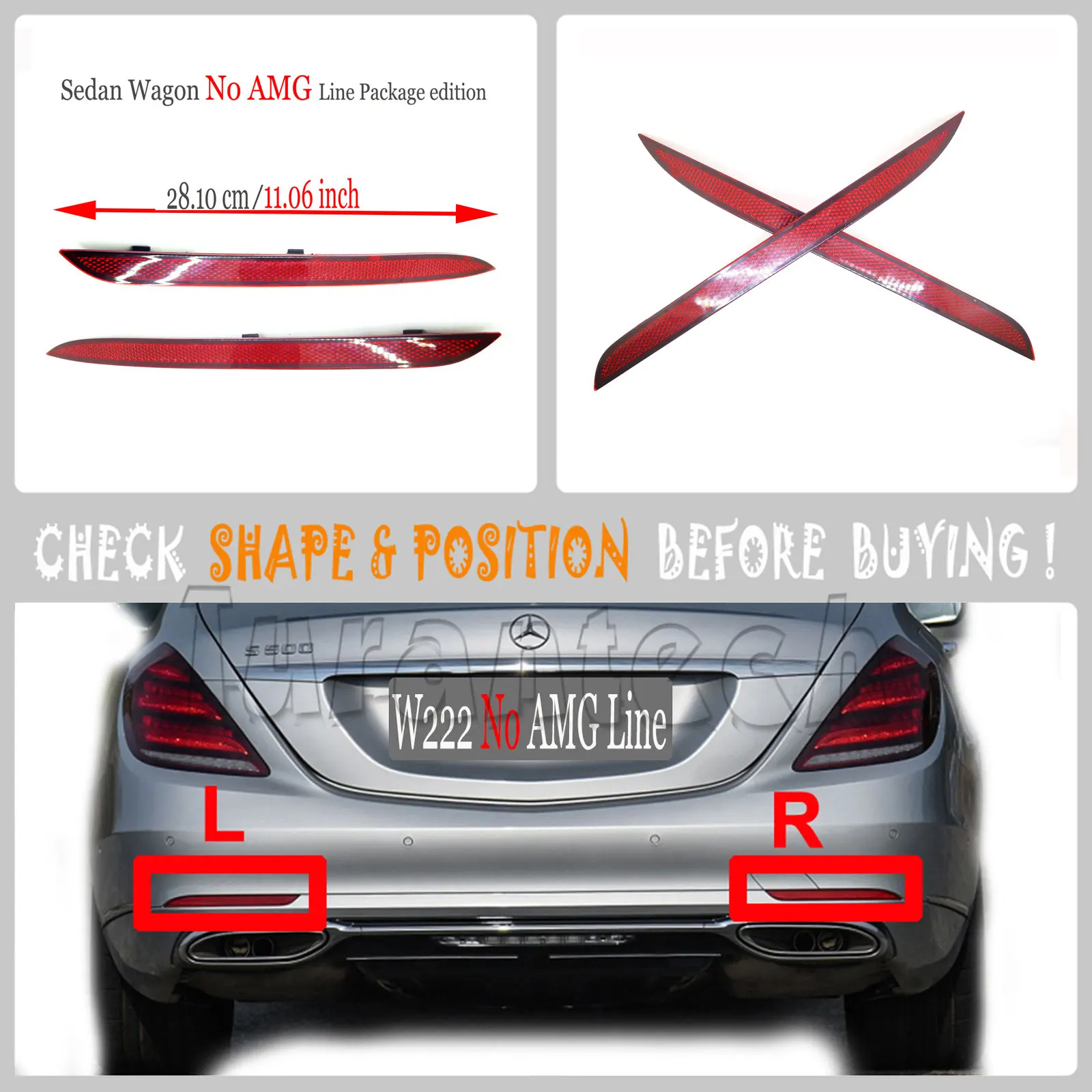 For Left Right 14-20 Mercedes Benz S W222 S300 S320 S350 S350d S400 ...