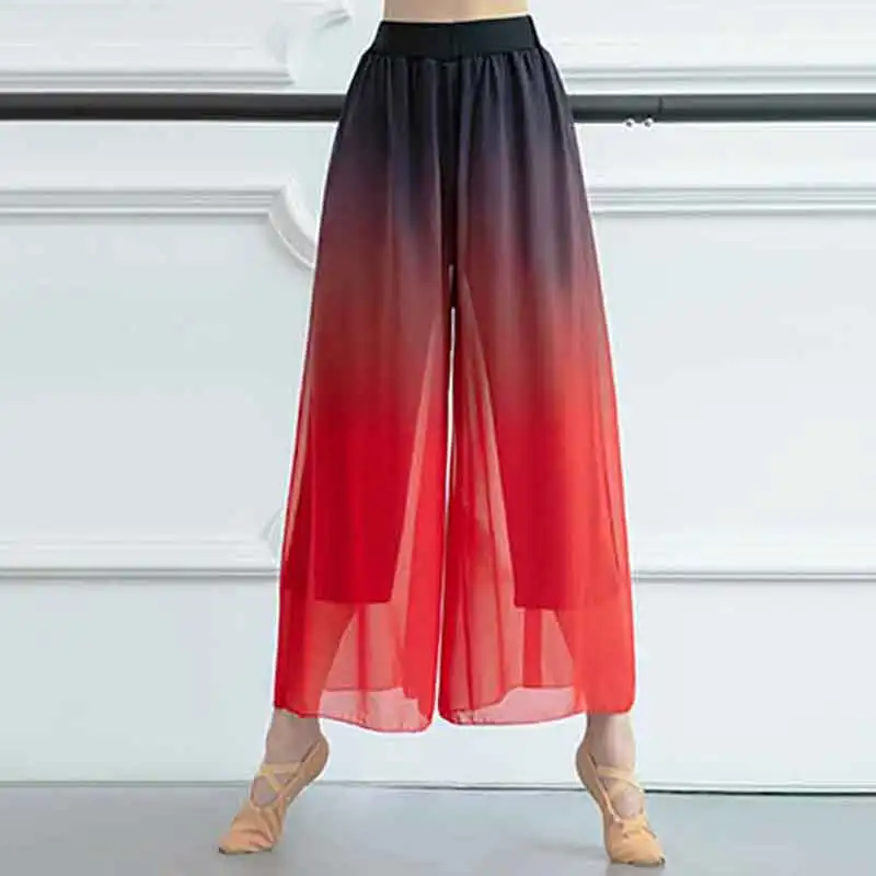 Modern-Dance-Costumes-Wide-Leg-Chiffon-Practice-Pant-Elastic-Waist ...