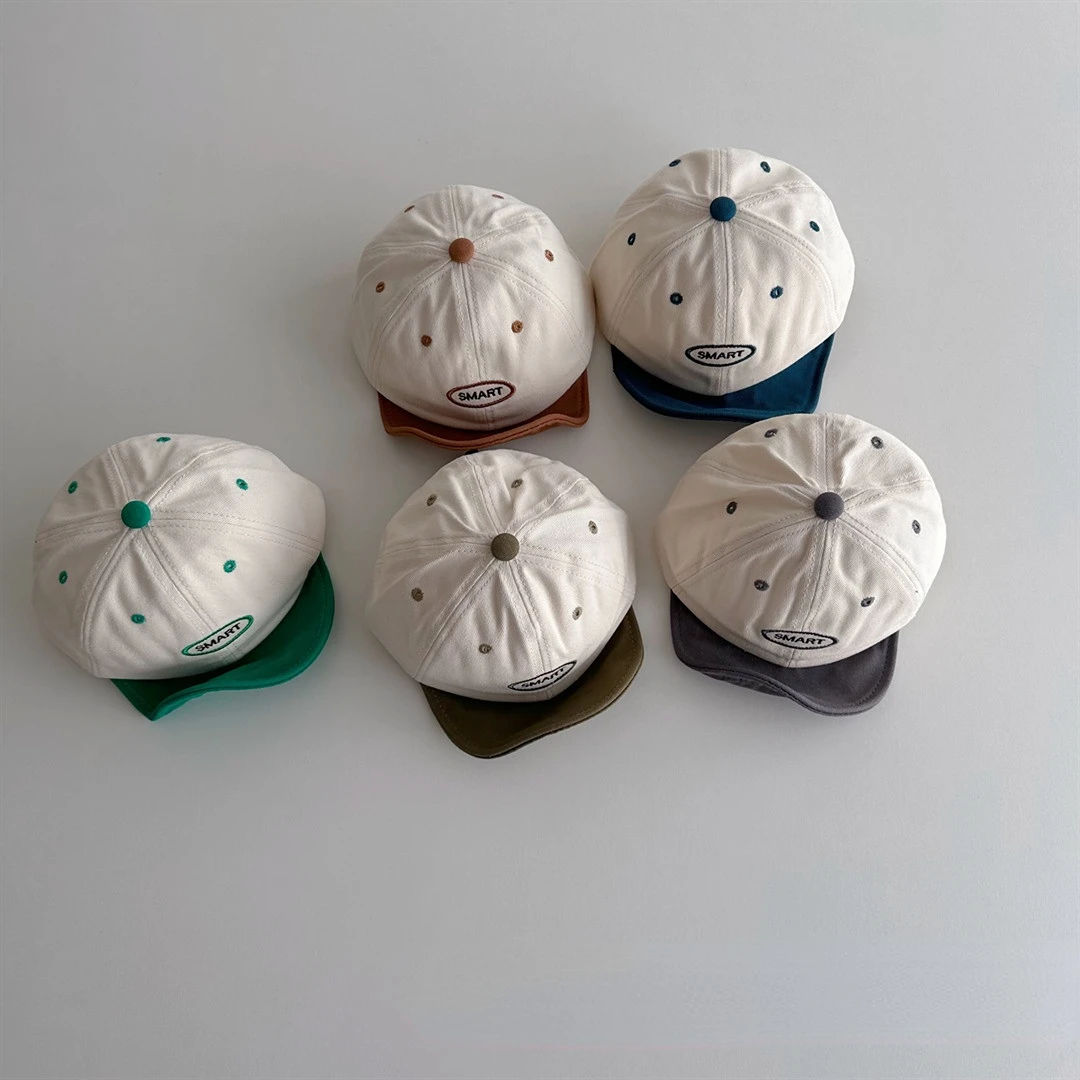 Spring-and-Autumn-Baby-New-Short-Brim-Color-Matching-Peaked-Cap-Boys ...
