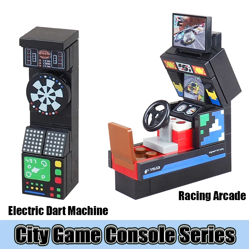 MOC City Street View Arcade Game Console Building Blocks Football Table ...