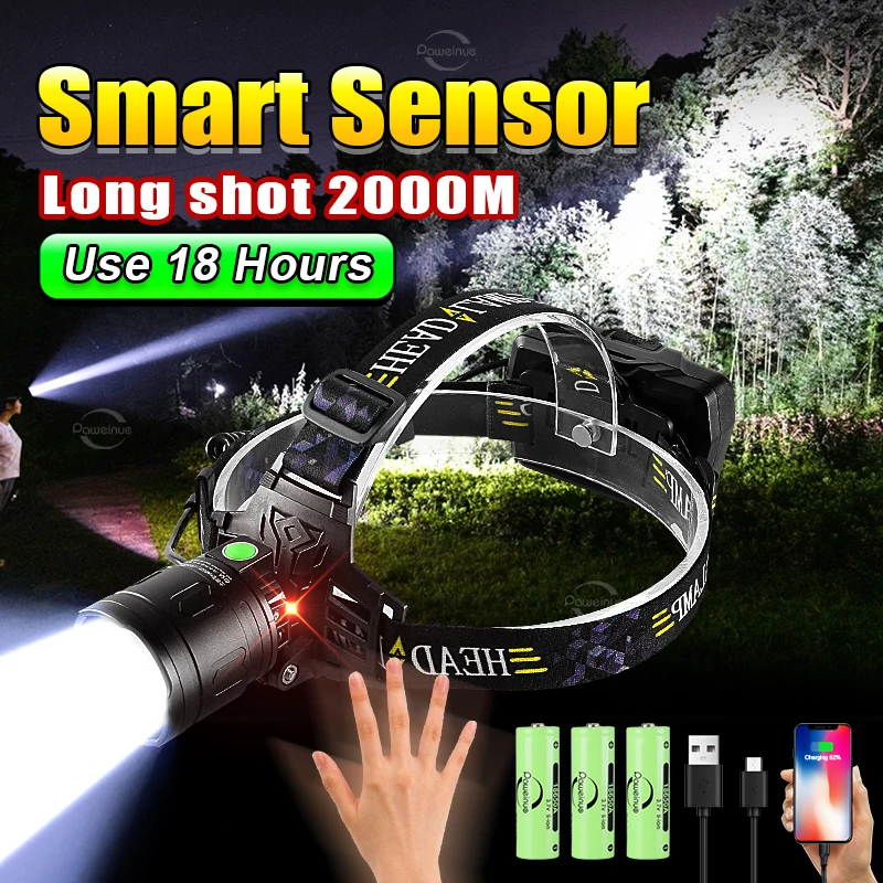 Ultra-Powerful-Smart-Sensor-Headlamp-USB-Rechargeable-Head-Flashlight ...