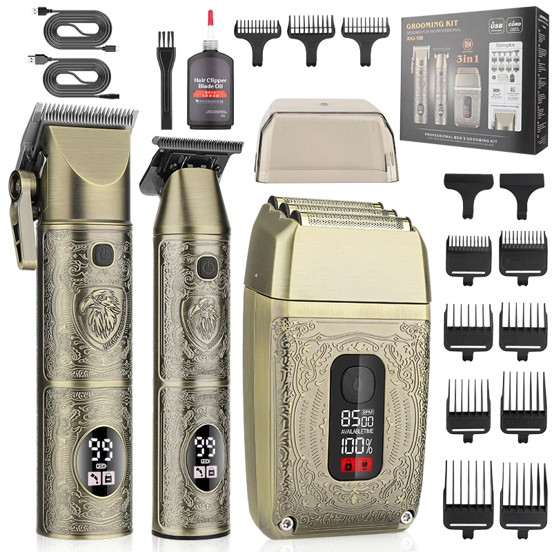 RESUXI XHJ-188 8500 RPM Professional Hair Clipper Electric Shaver Hair ...